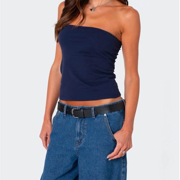 Edikted | Tops | Edikted Navy Blue Tube Top | Poshmark